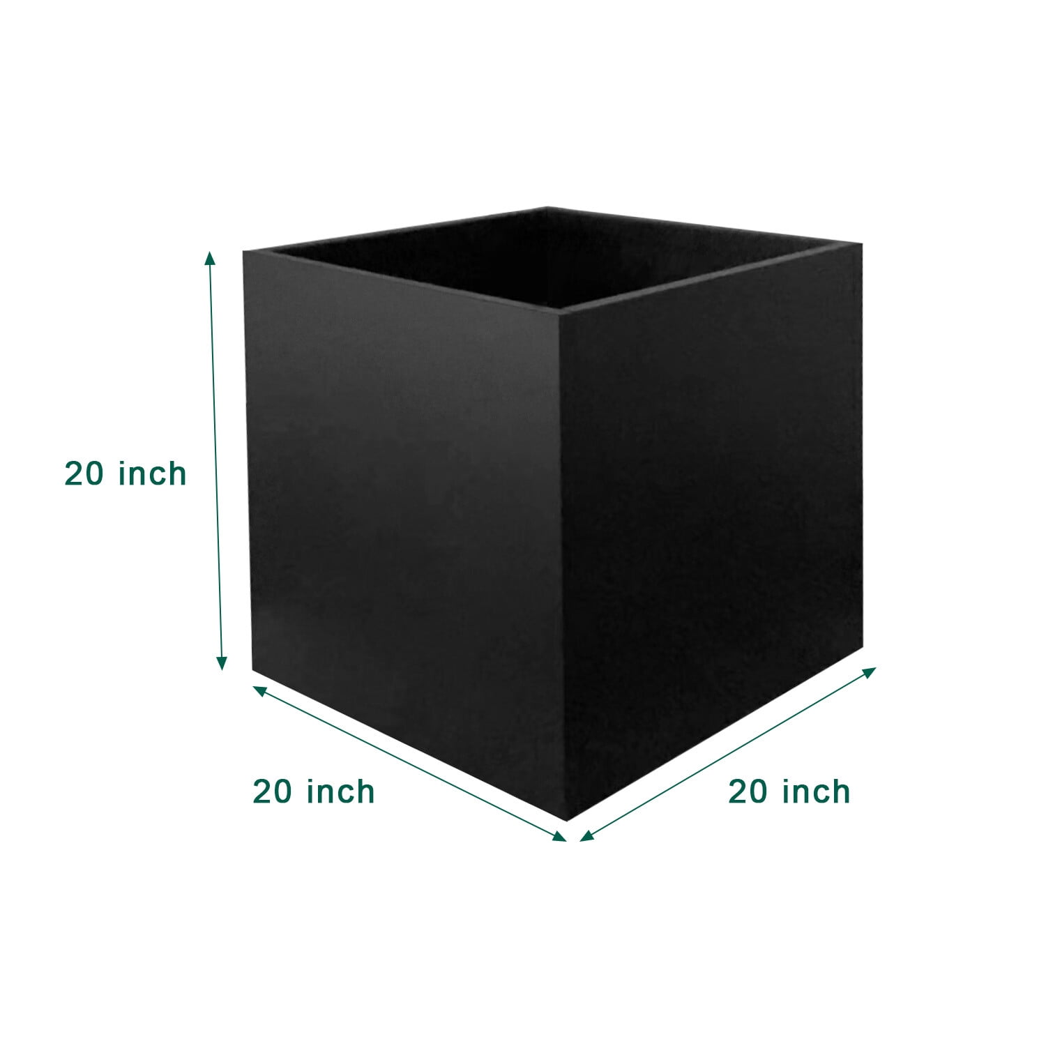 Heywoo Steel Metal Planter Rectangular Indoor Black Planter Box Large ...