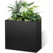 "WORTH 16"" Galvanized Steel Rectangle Planter Box, Black Metal, Indoor ...