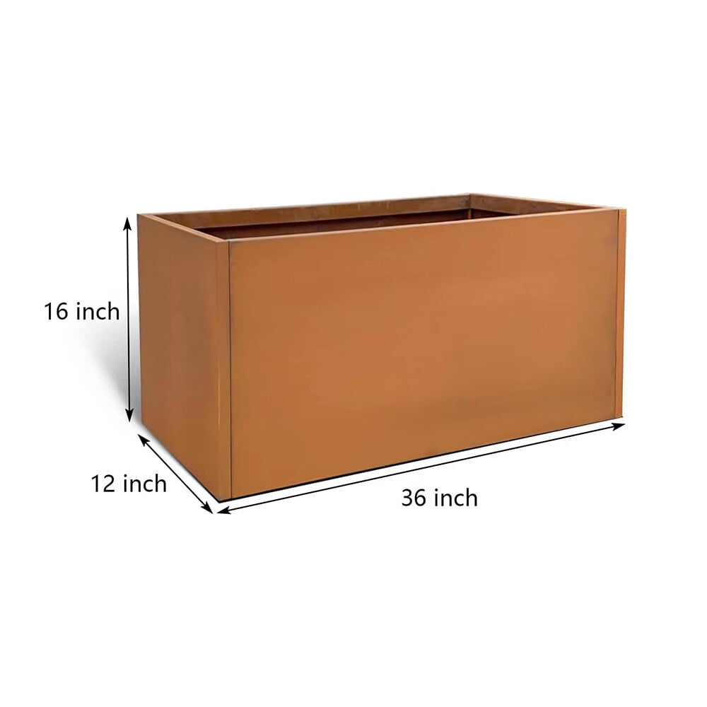 Heywoo Steel Planter Box Metal Square Planters Steel Large Planter ...