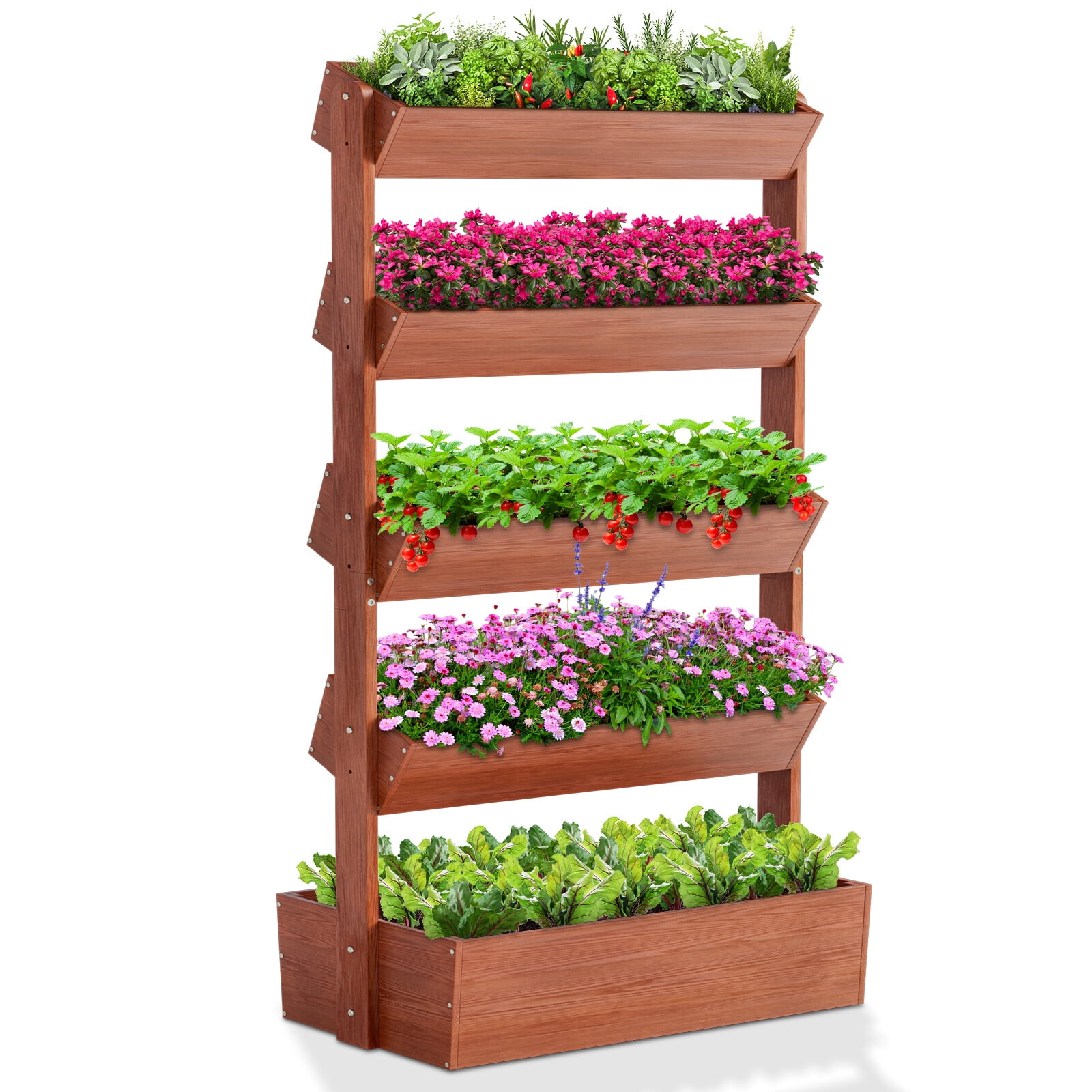 Heywoo Vertical Wooden Raised Garden Bed Outdoor, Freestanding Garden ...