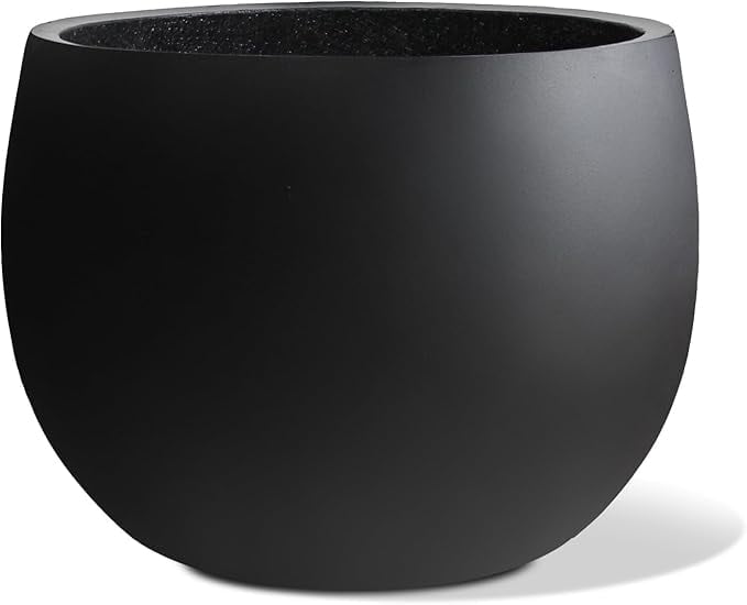 Heyzier Concrete Ball Planter Outdoor Indoor, Large Cement Plant Pots ...