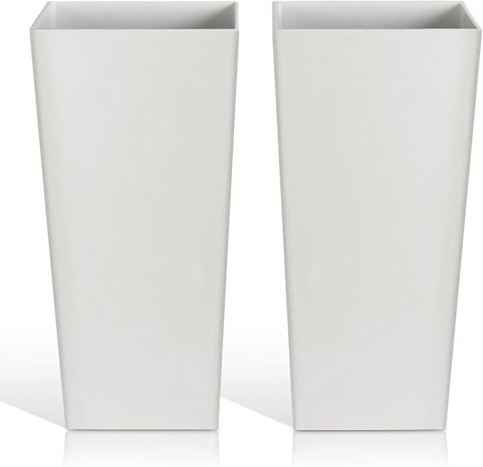 Heyzier Extra Tall Planter Outdoor Indoor, Large Resin Plant Pots for ...