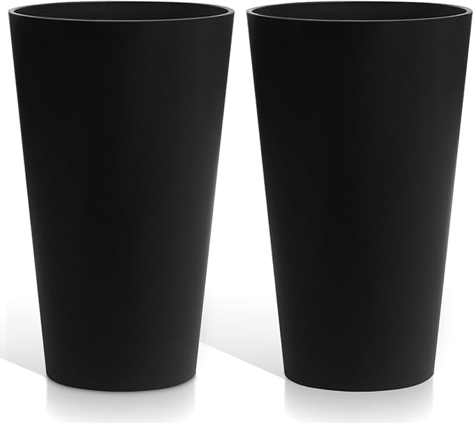 Heyzier Extra Wide Planter Outdoor Indoor, Large Resin Plant Pots for ...
