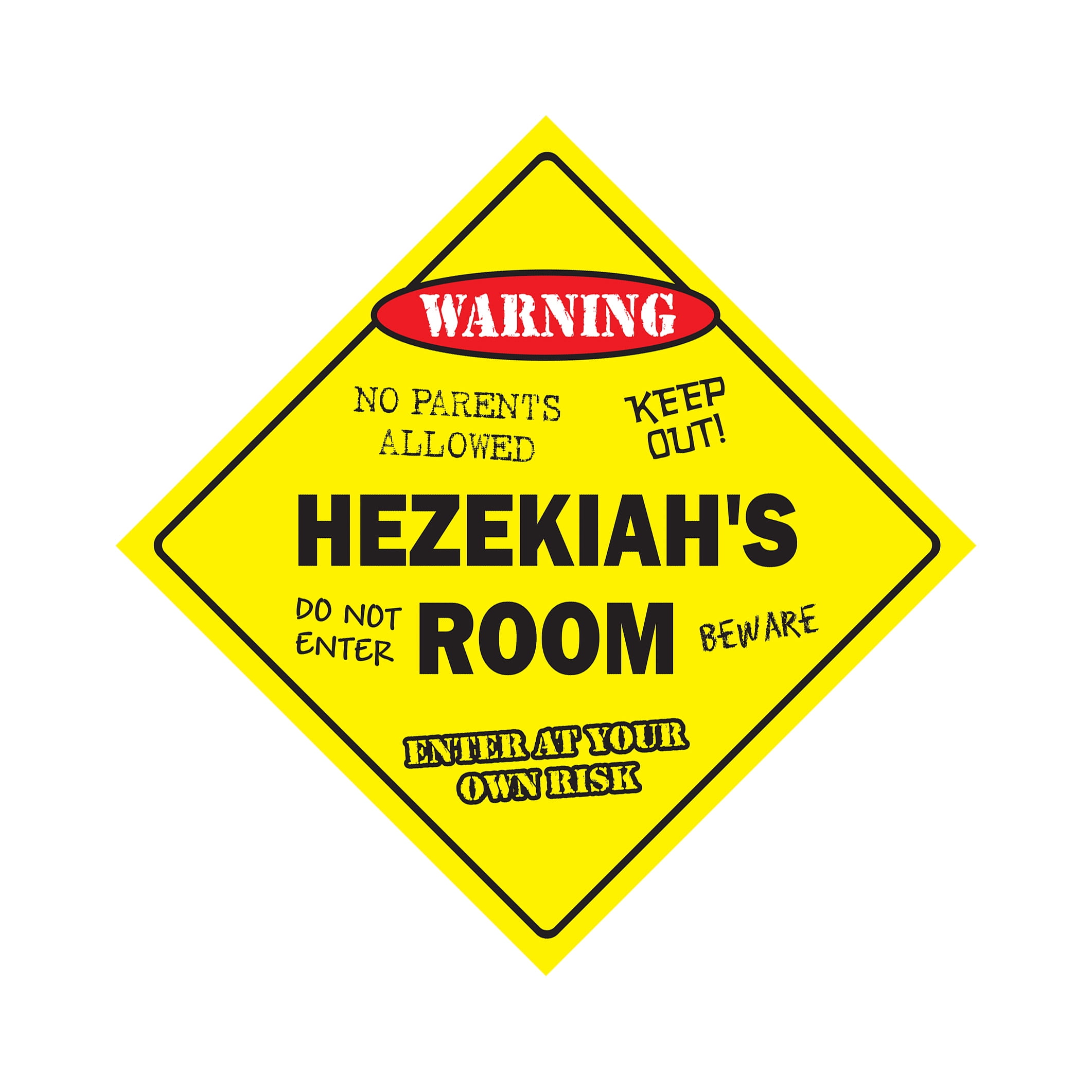 Hezekiah's Room Sign Crossing Zone Xing | Indoor/Outdoor | 17" Tall ...