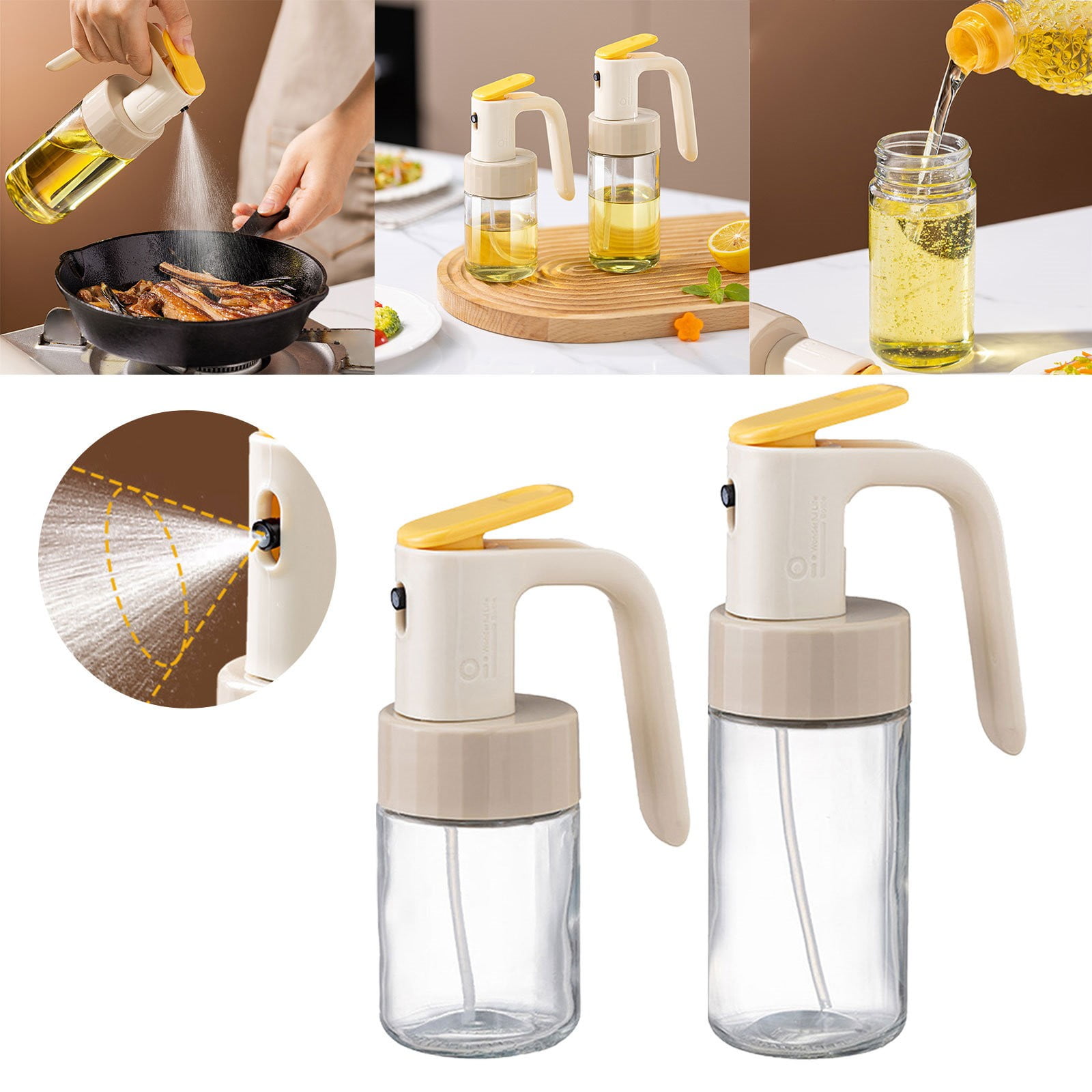 Hezzwei Glass&Bottle Clearance! Household Kitchen 180 250ml Oil Spray ...