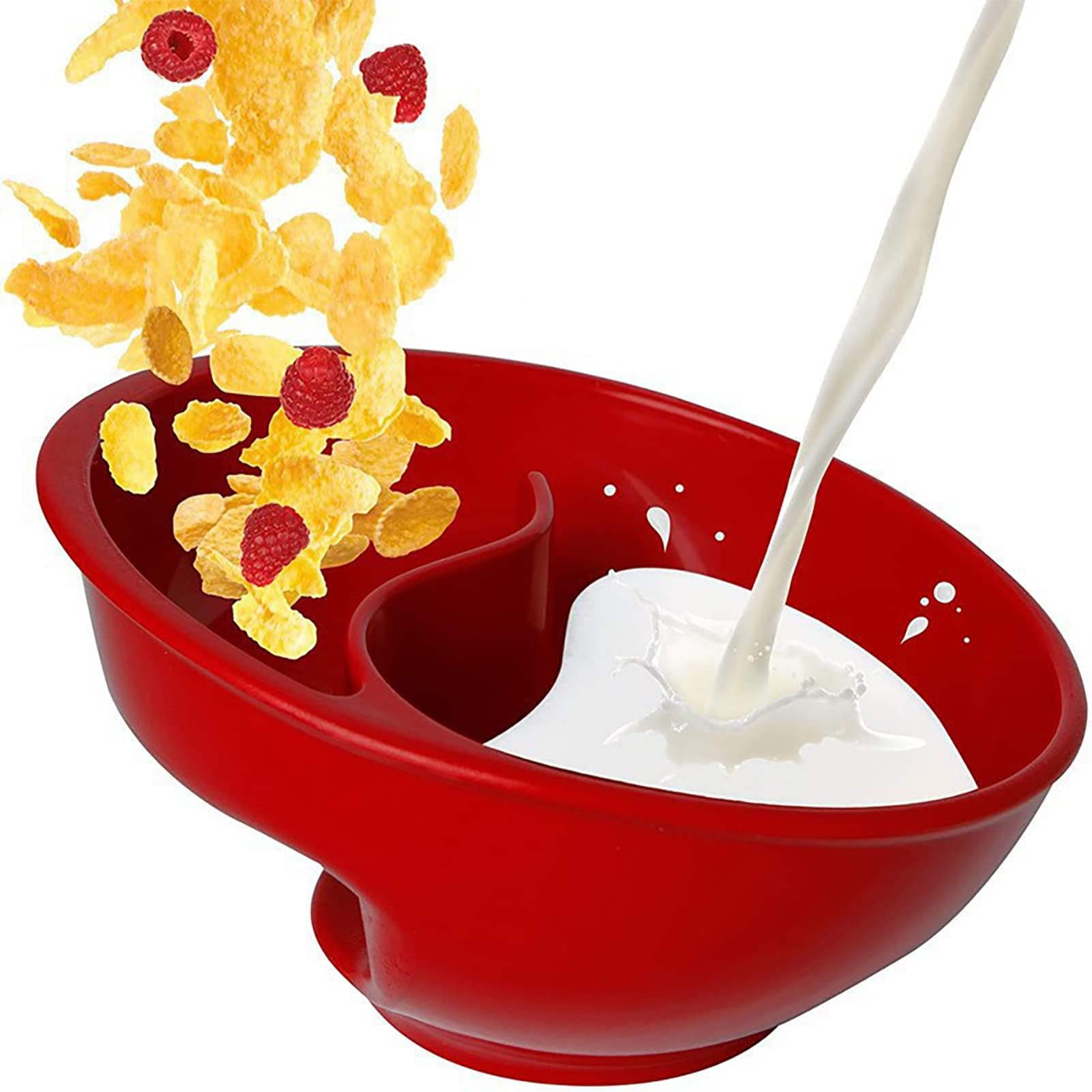 Hfnggwee 3.94"x7.09" Divided Snack Bowl - Never-Soggy Cereal & Dip ...