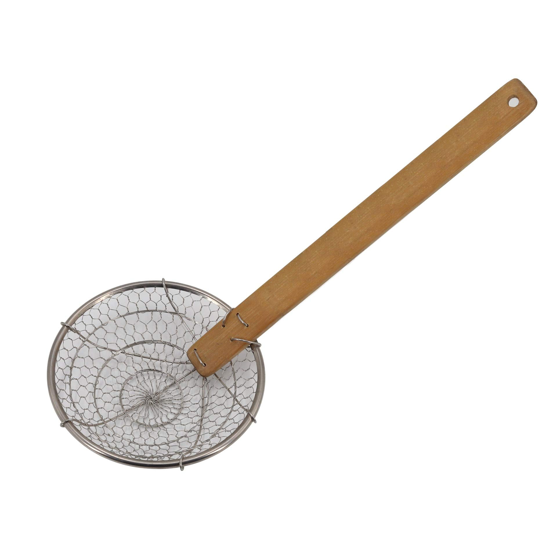 Hfnggwee Bamboo Handle Stainless Steel Spider Strainer - Coarse Kitchen ...