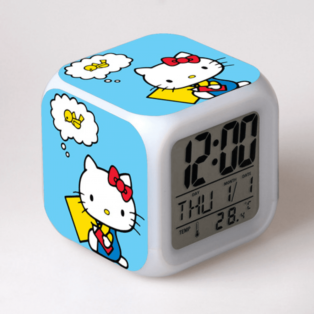 Hfnggwee Digital Alarm Clock for Kids, Cartoon Hello Kitty Pattern 7 ...