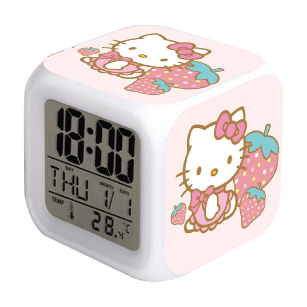 Hfnggwee Digital Alarm Clock for Kids, Cartoon Hello Kitty Pattern 7 ...