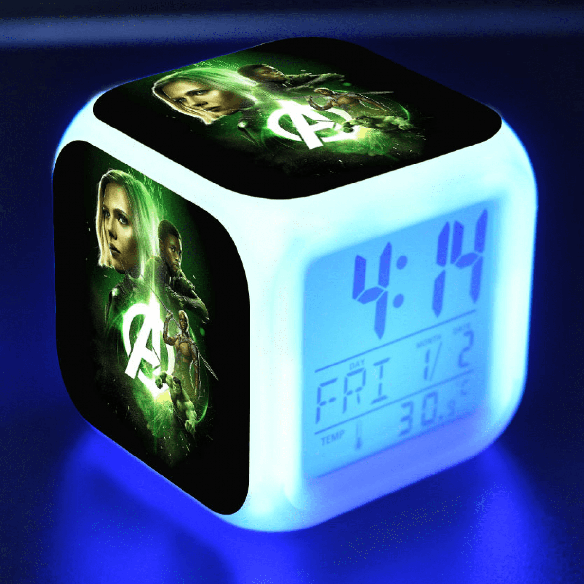 Hfnggwee LED Alarm Clock Avengers Superhero Pattern Creative Desk Table ...
