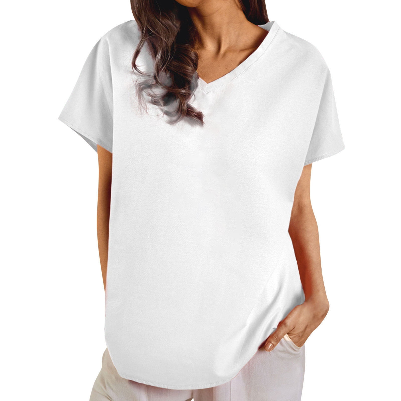 Hfnxid Cotton Linen Tank Tops for Women Sleeveless Basic Shirt Summer ...