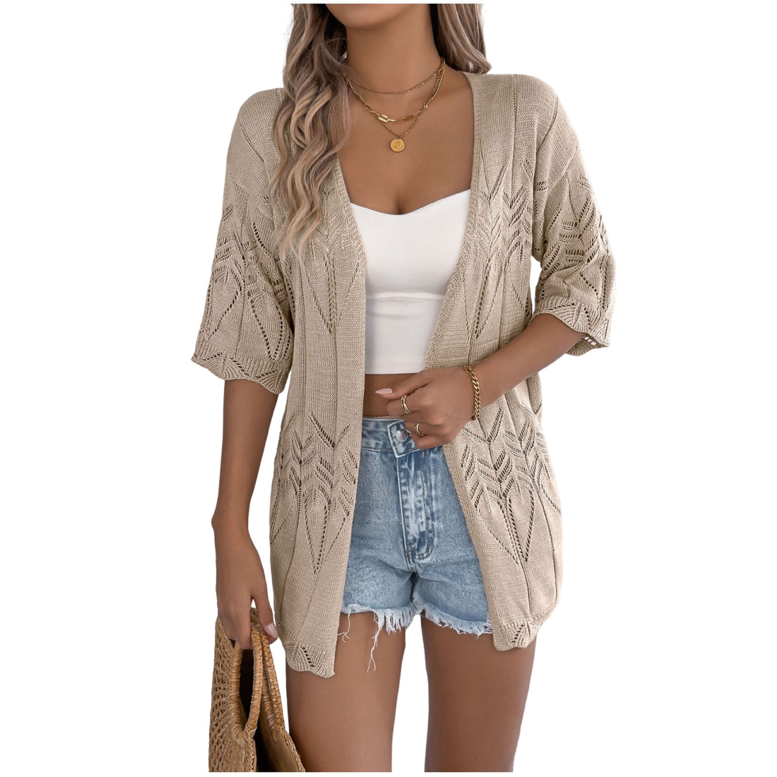 Hfnxid Crochet Cardigan Sweaters for Women 2026 Trendy Summer Cover Ups ...
