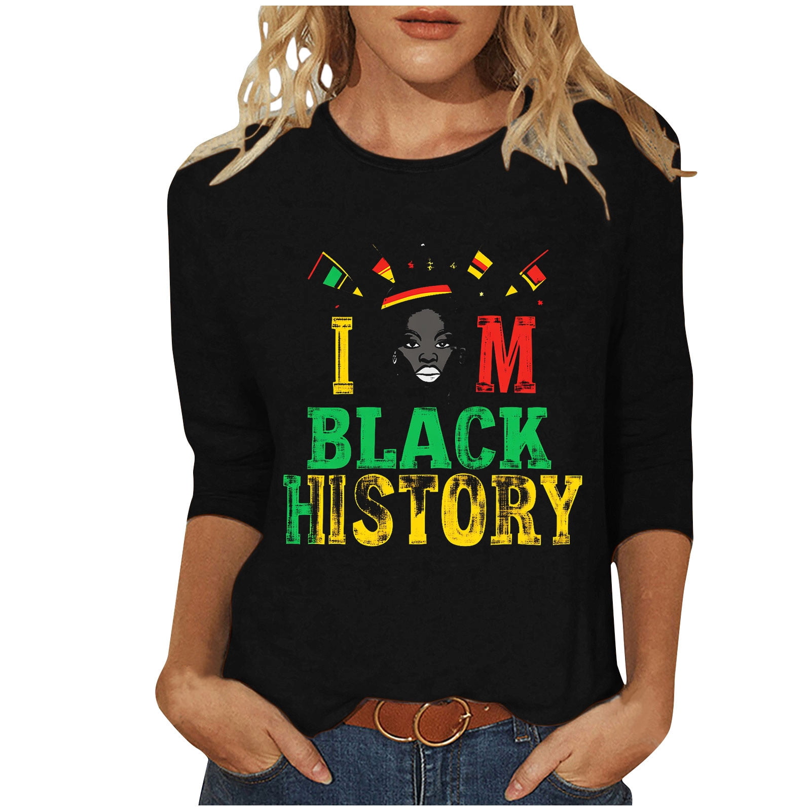 hfnxid-deals-plus-size-3-4-sleeve-graphic-t-shirts-for-women-3-4-sleeve