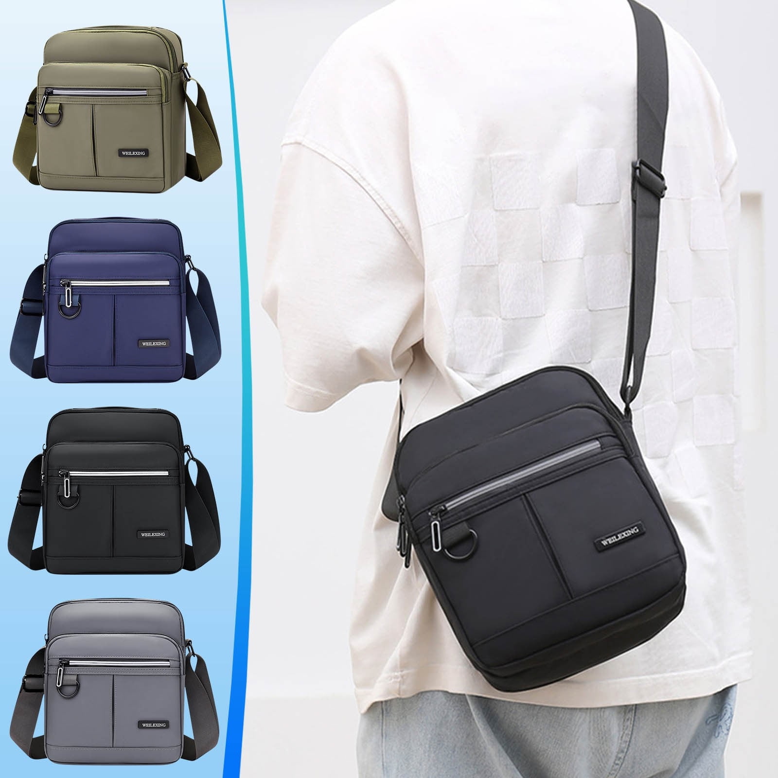 Hfnxid Small Canvas Crossbody Bag for Men,Small Shoulder Bag, Mini ...