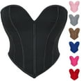 Hfnxid Womens Black Corset Top Strapless Shapewear Tummy Control Waist ...