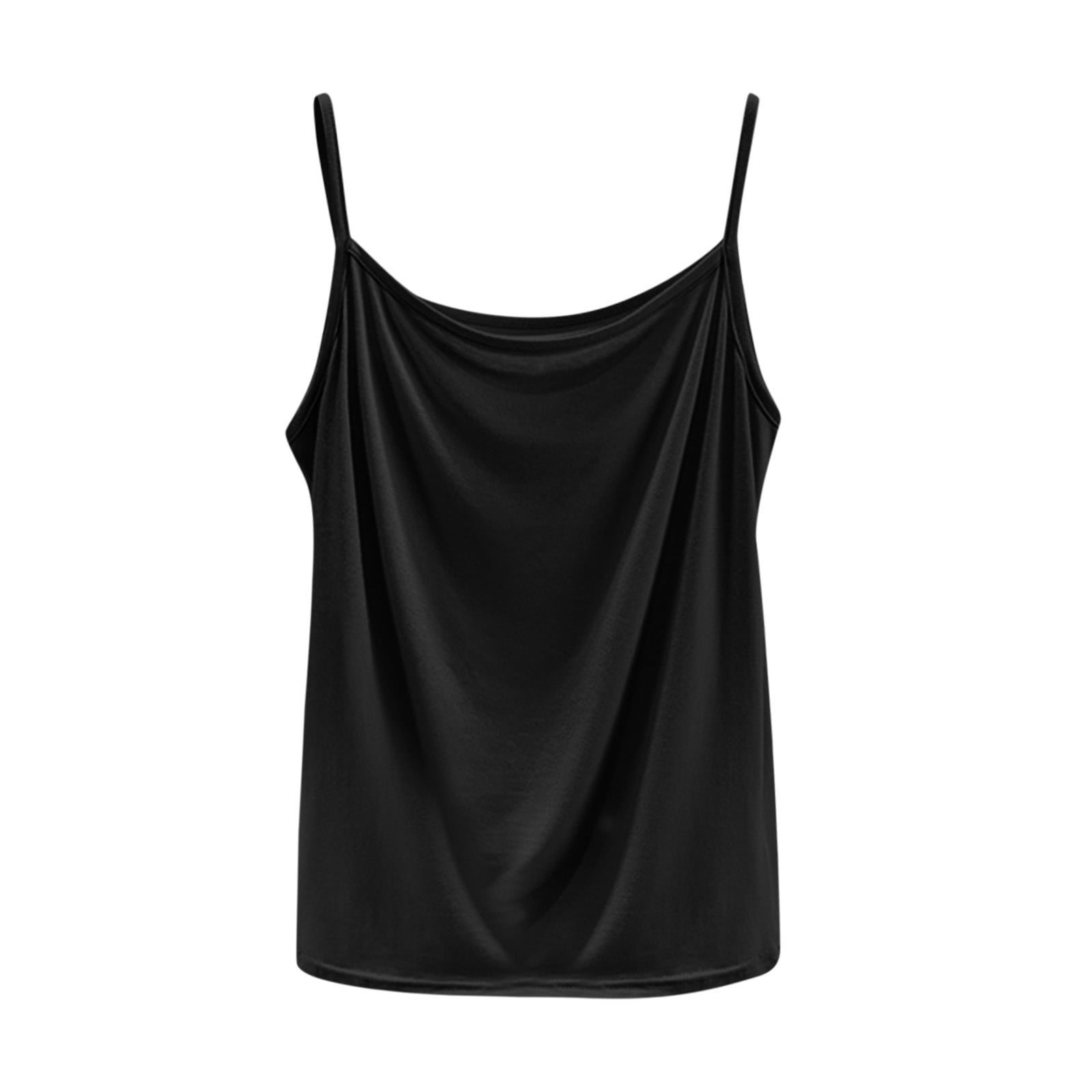 Hfnxid Womens Silk Camisole with Built in Bra One Thin Straps Sports ...
