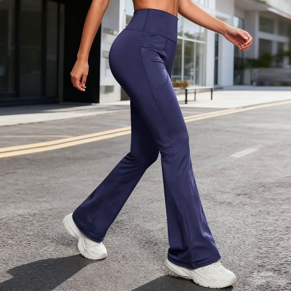 Hfnxid Yoga Pants for Women Soft High Waist Flare Leggings Tummy ...