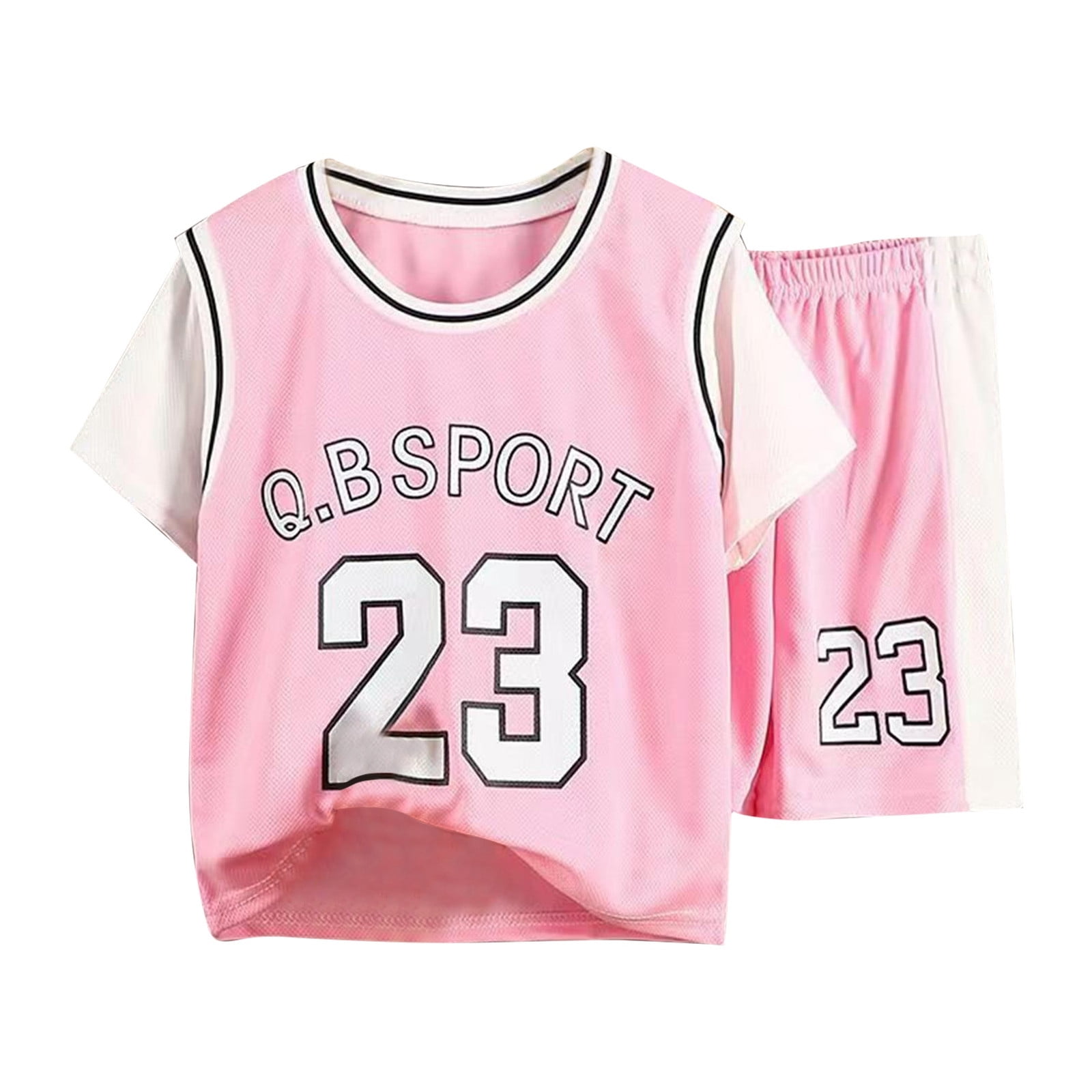 Hfolob Boys Outfits Set 2 Piece Child Short Sleeved Suit Basketball ...