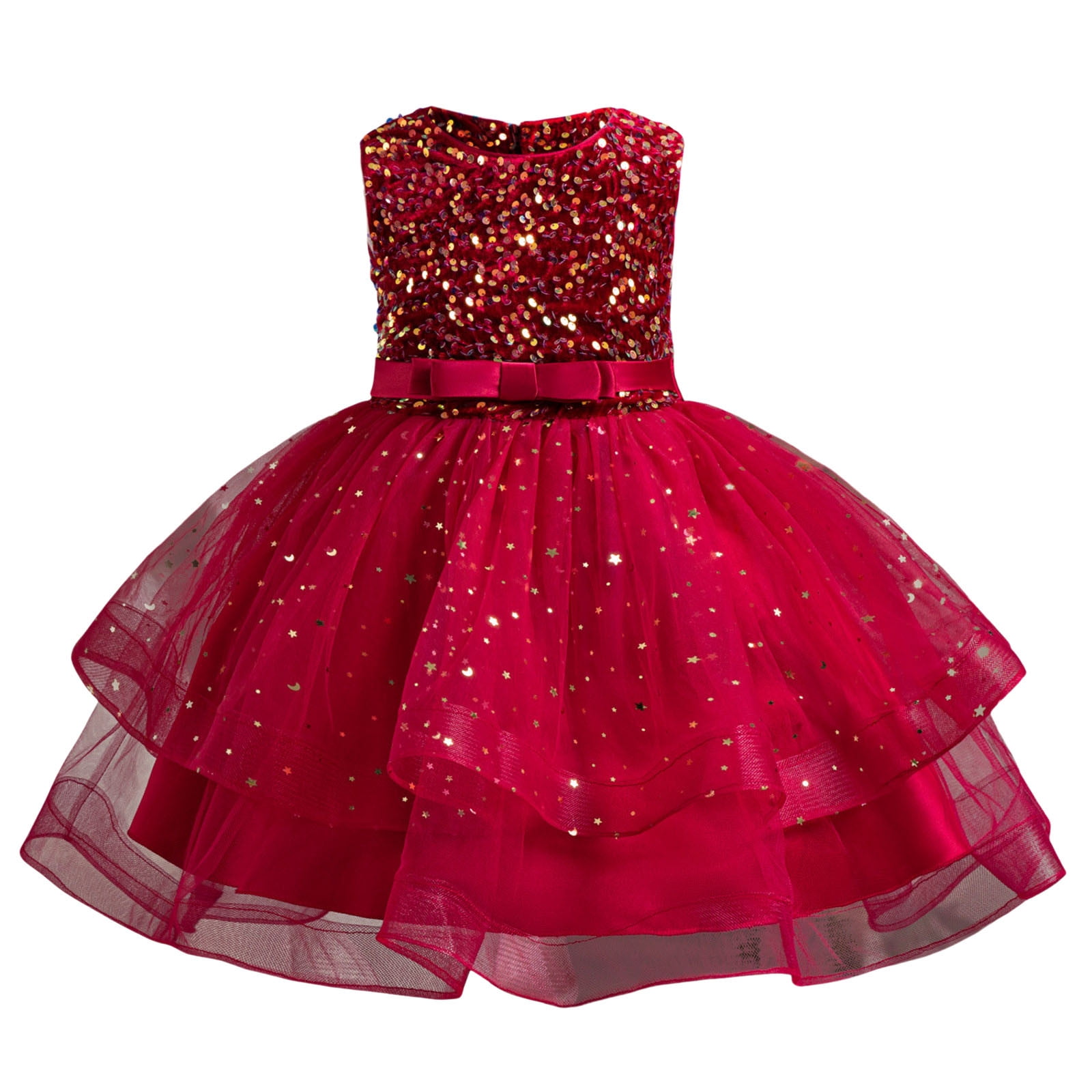 Hfolob Girls Dress Kids Children's Summer Sleeveless Evening Dresses ...