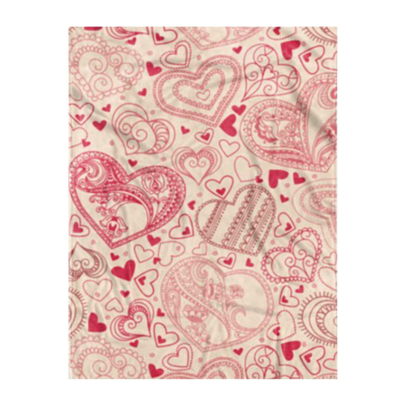 HFOLOB Valentine's Day Blanket, Flannel Decorative Throw, Multicolor ...