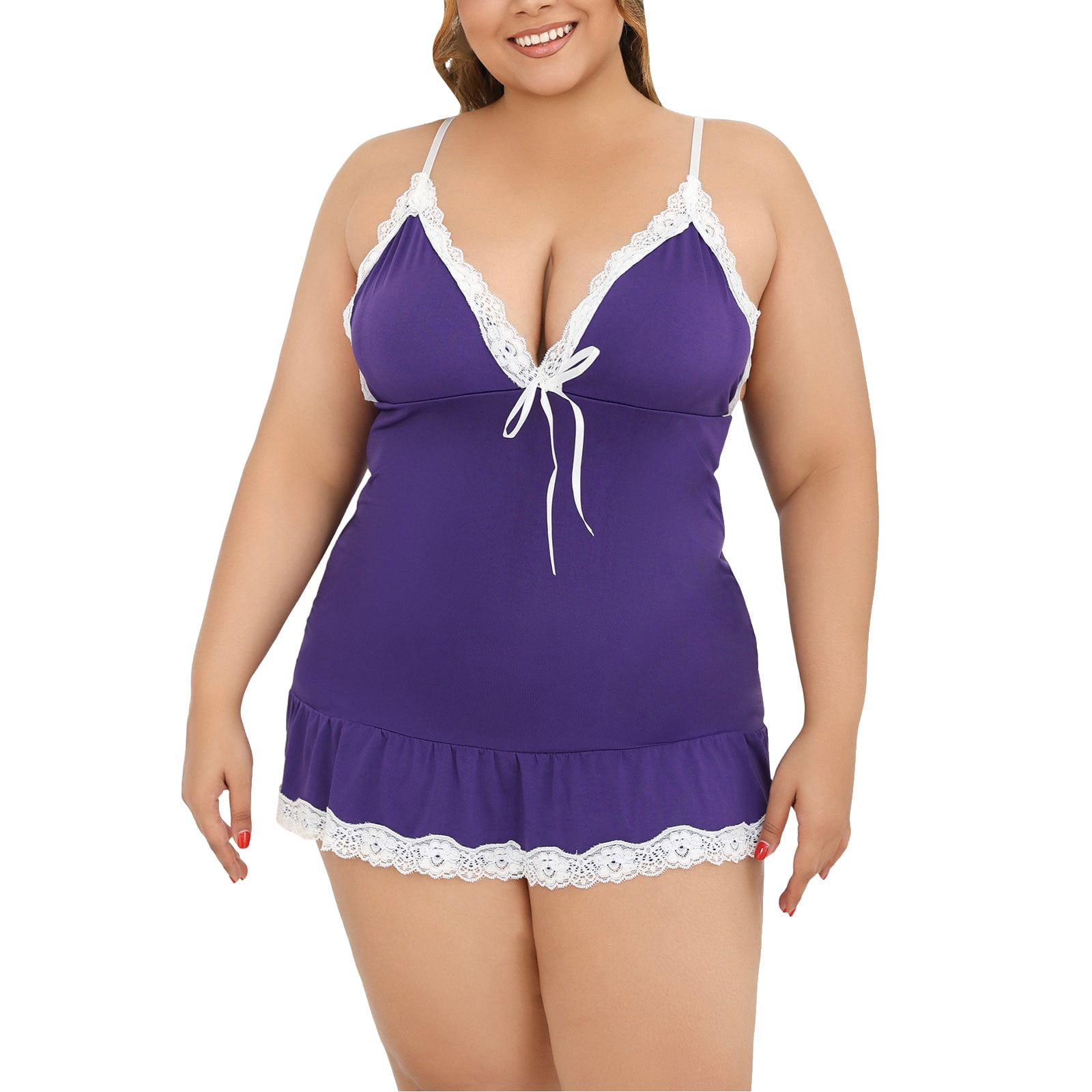 Hfolob Lingerie For Women Ladies Plus Size Underwear Lace Chemise Sexy