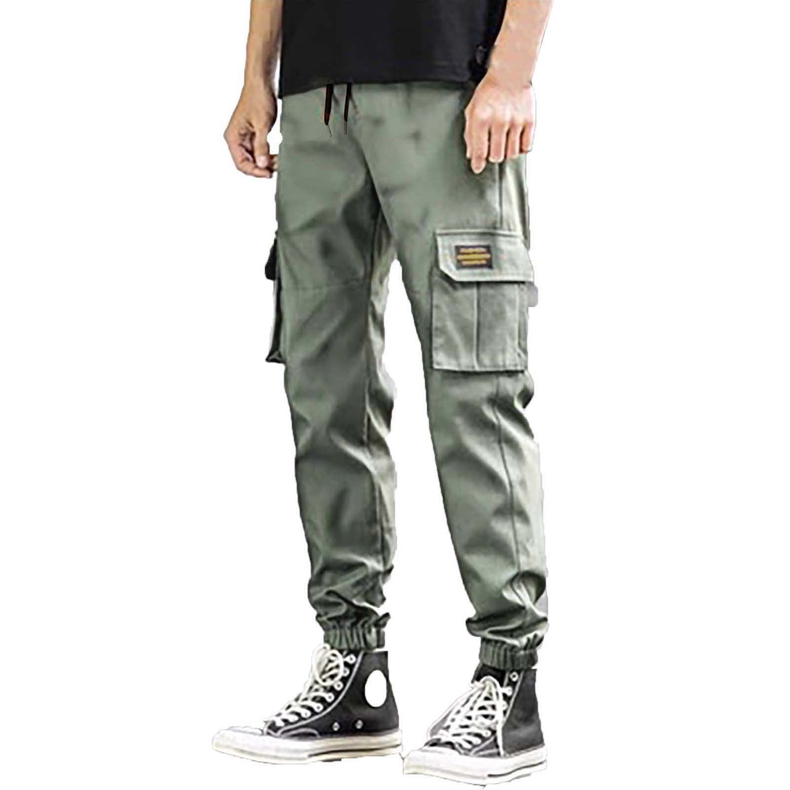 Hfolob Men's Cargo Pants Men Workwear Pants Spring Autumn Fashionable ...