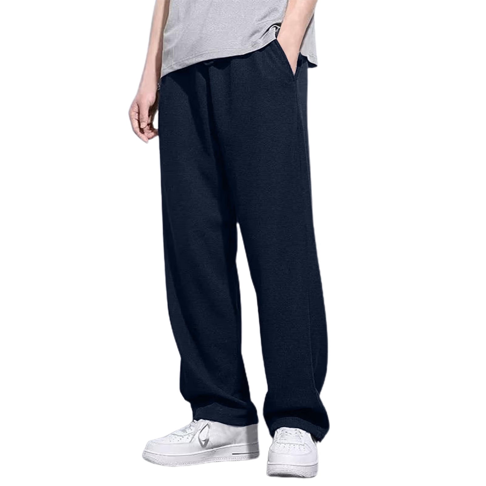 Hfolob Men's Casual Pants Pocket Mesh Loose Suitable For Casual ...