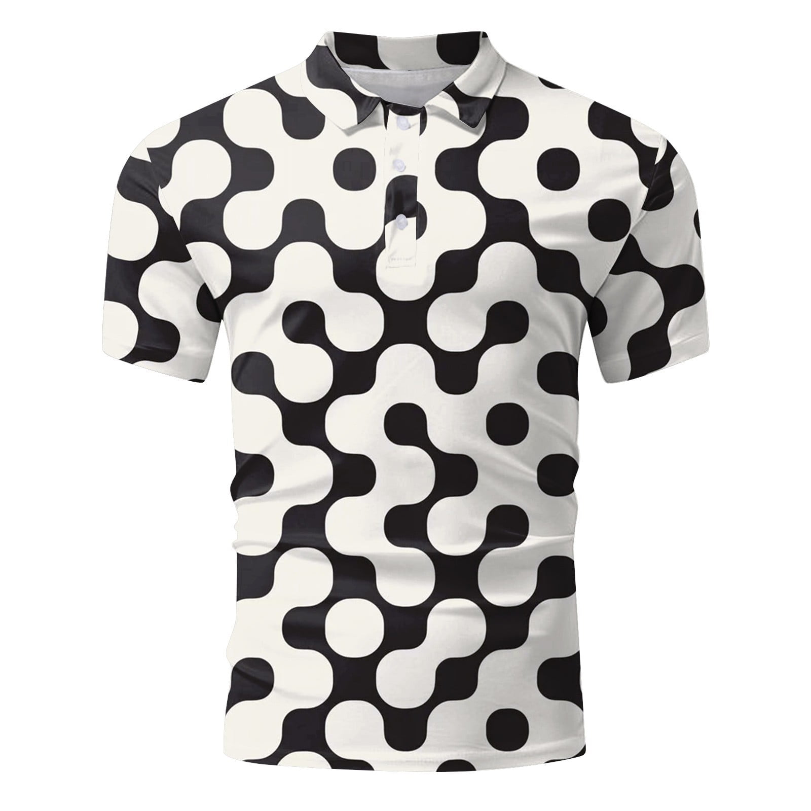 Hfolob Mens Polo Shirts Male Large Size Base Shirt Print Casual ...