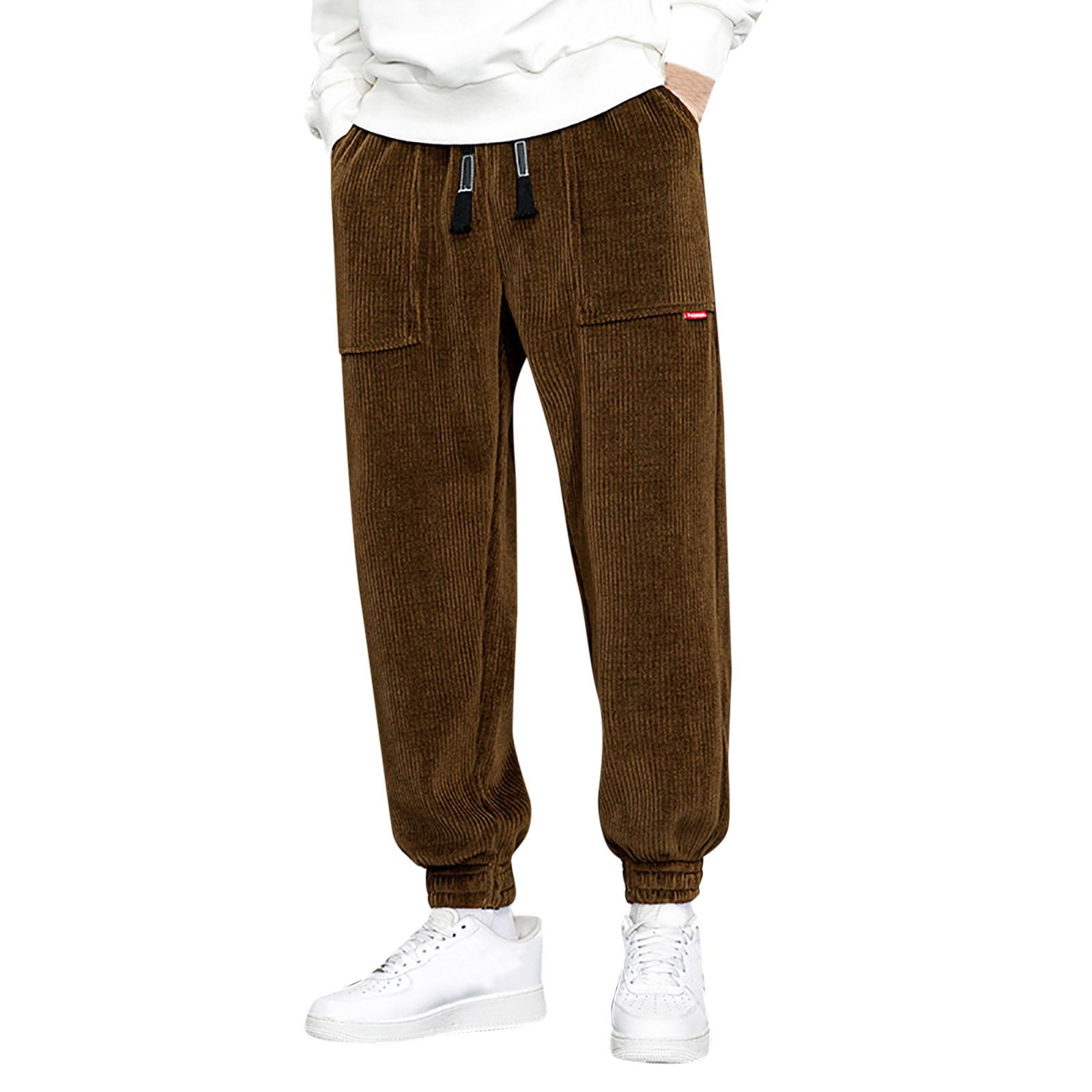 Hfolob Pants For Men Male Autumn Winter Heavy Corduroy Thickened Solid ...