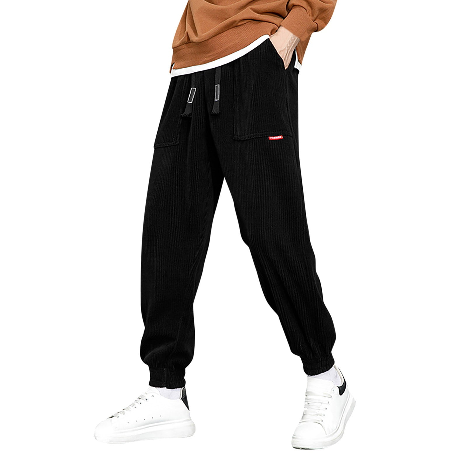 Hfolob Pants For Men Male Autumn Winter Heavy Corduroy Thickened Solid ...