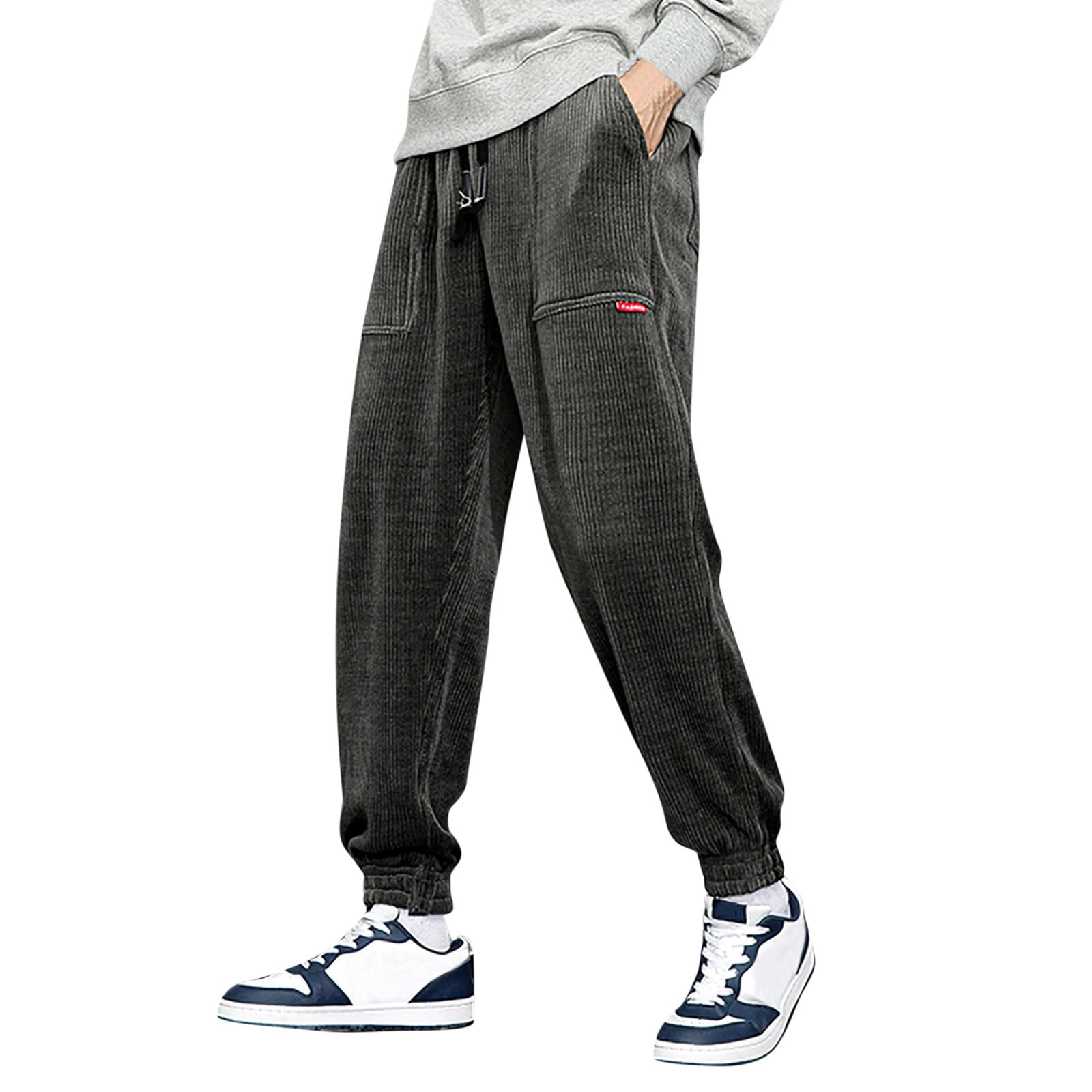 Hfolob Pants For Men Male Autumn Winter Heavy Corduroy Thickened Solid ...