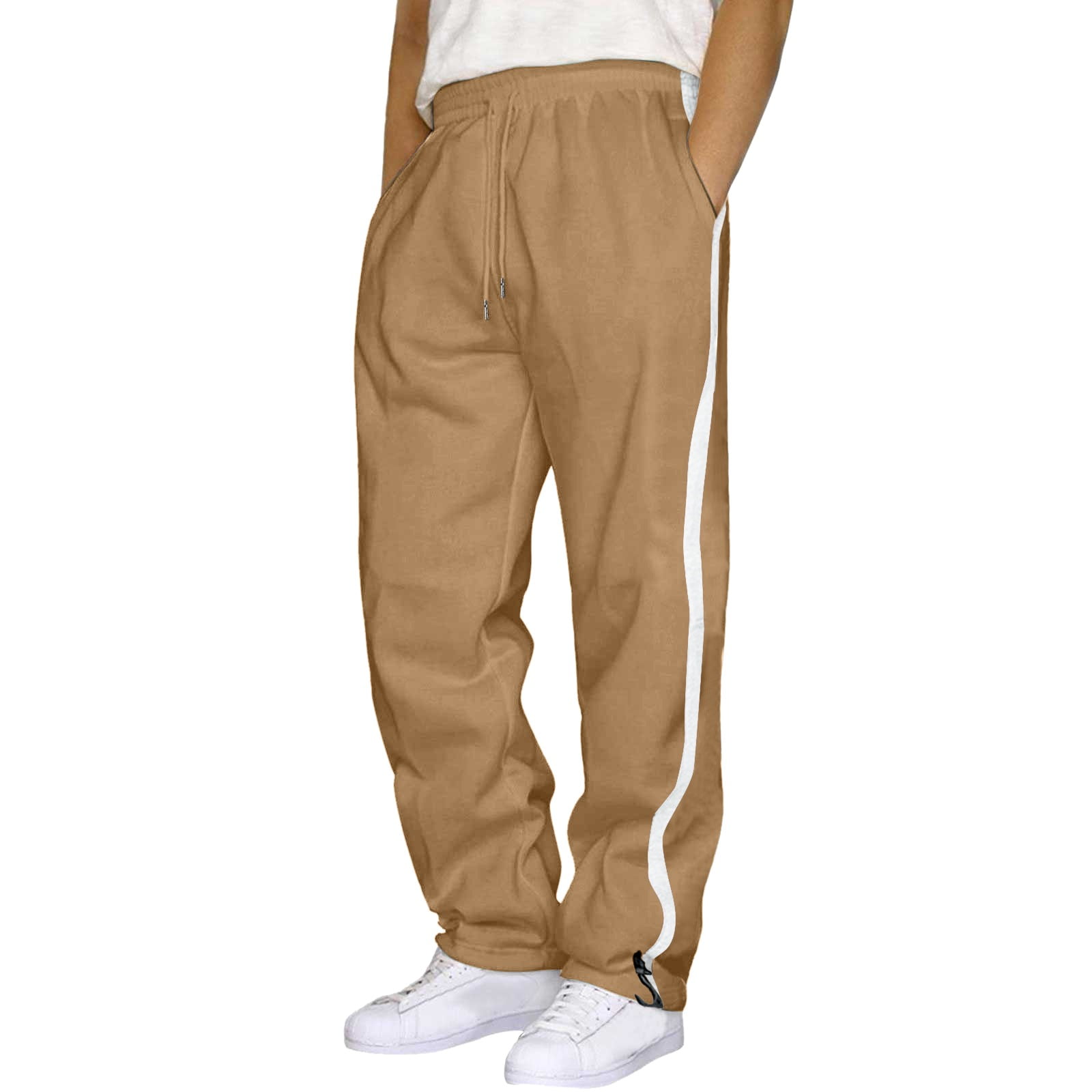 Hfolob Pants For Men Male Color Block Sweatpants Tether Large Size Pant ...