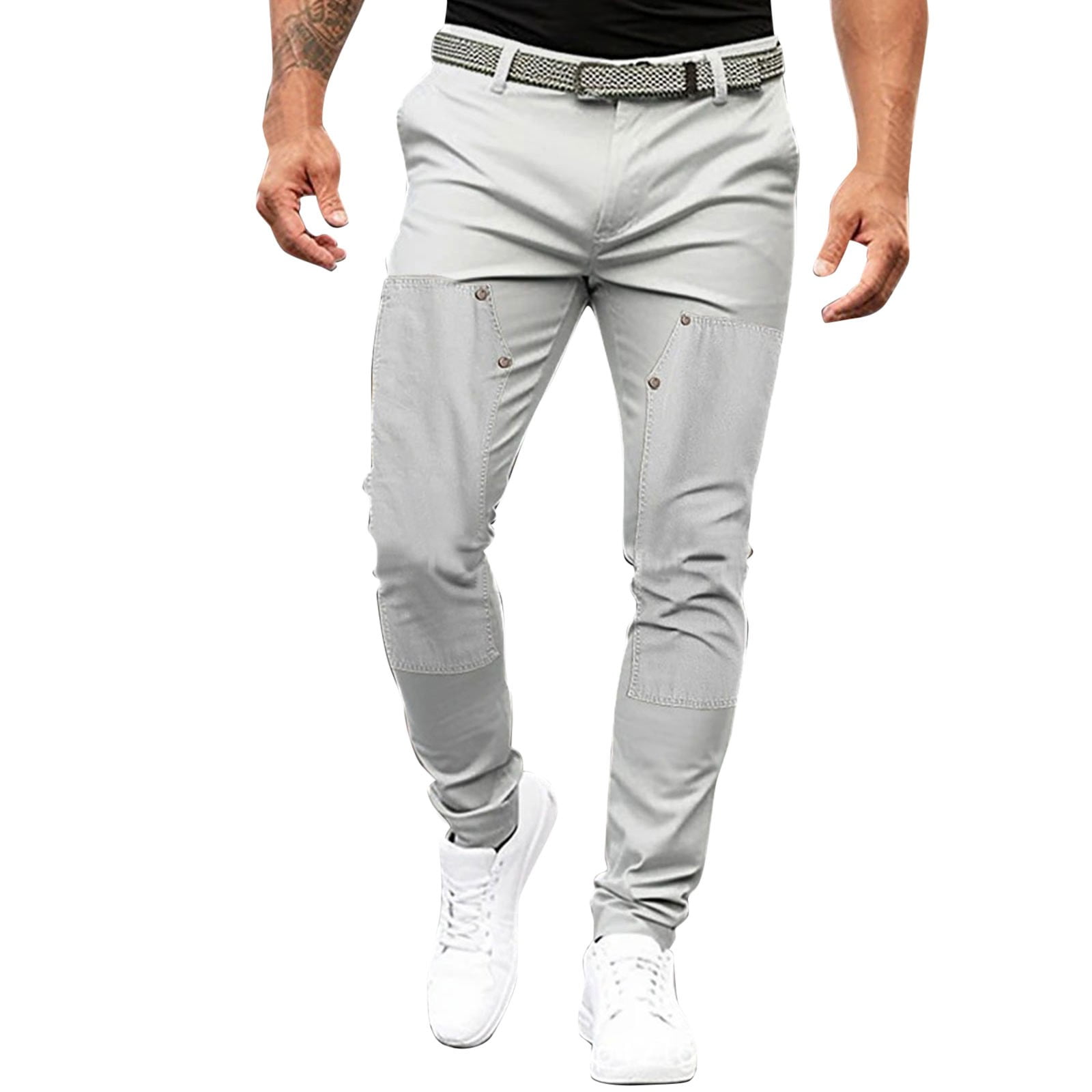 Hfolob Pants For Men Mens Slim Fit Straight Tube Retro Hop Pants Street ...