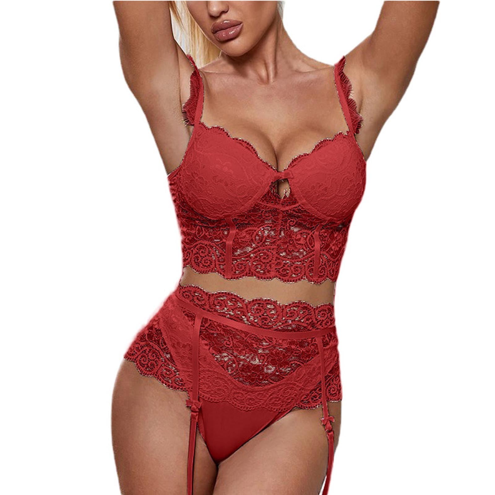 Hfolob Women Lingerie 2024 Ladies Sexy Sheer Floral Lace Pajama See