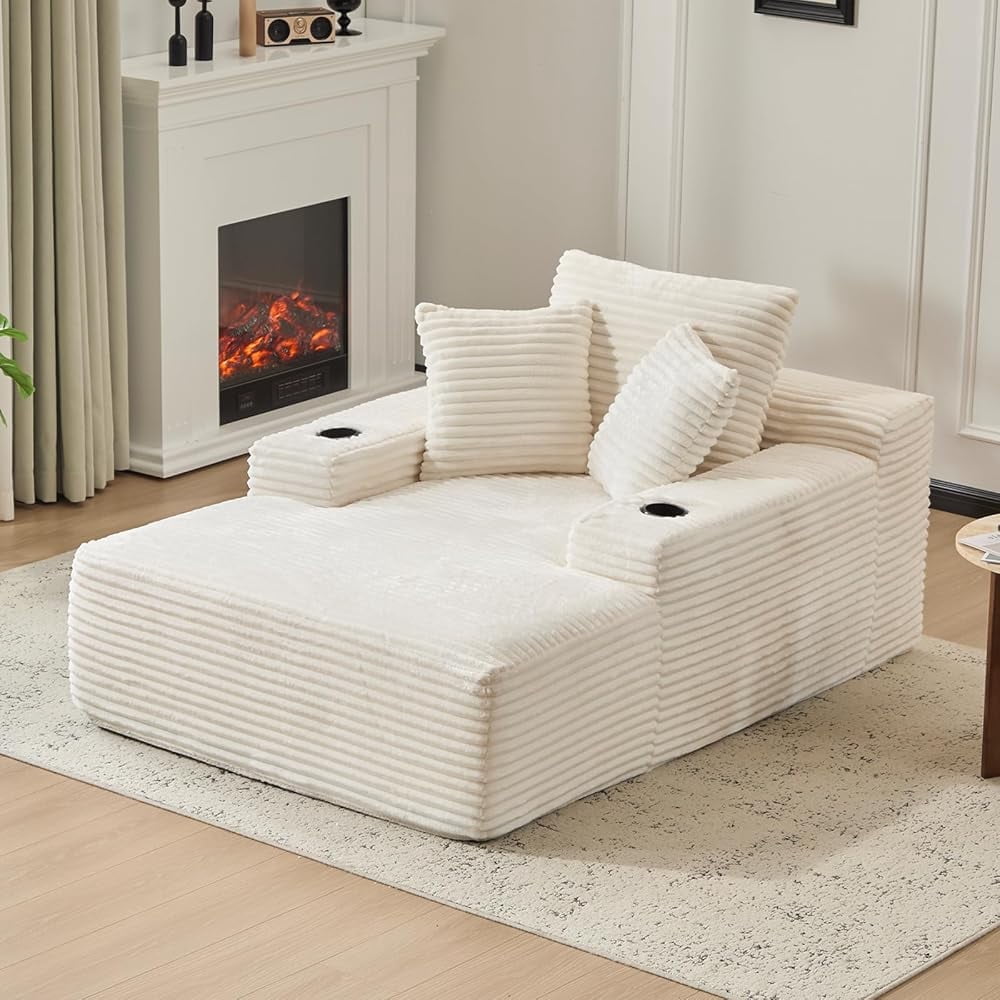 Hforesty Chaise lounge chair indoor, Boneless Couches for Living Room ...