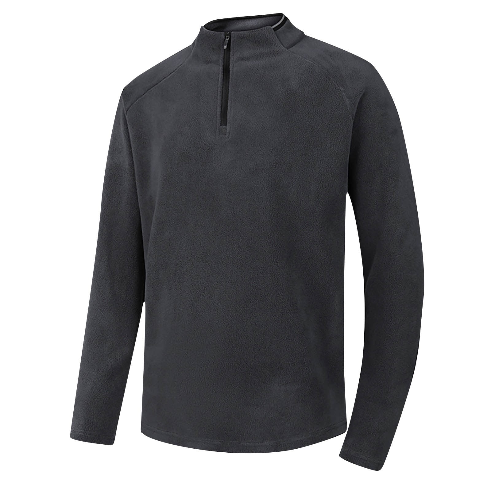 Hfozny Men's 100% Merino Wool Base Layer Top Midweight Zip Neck Tops ...