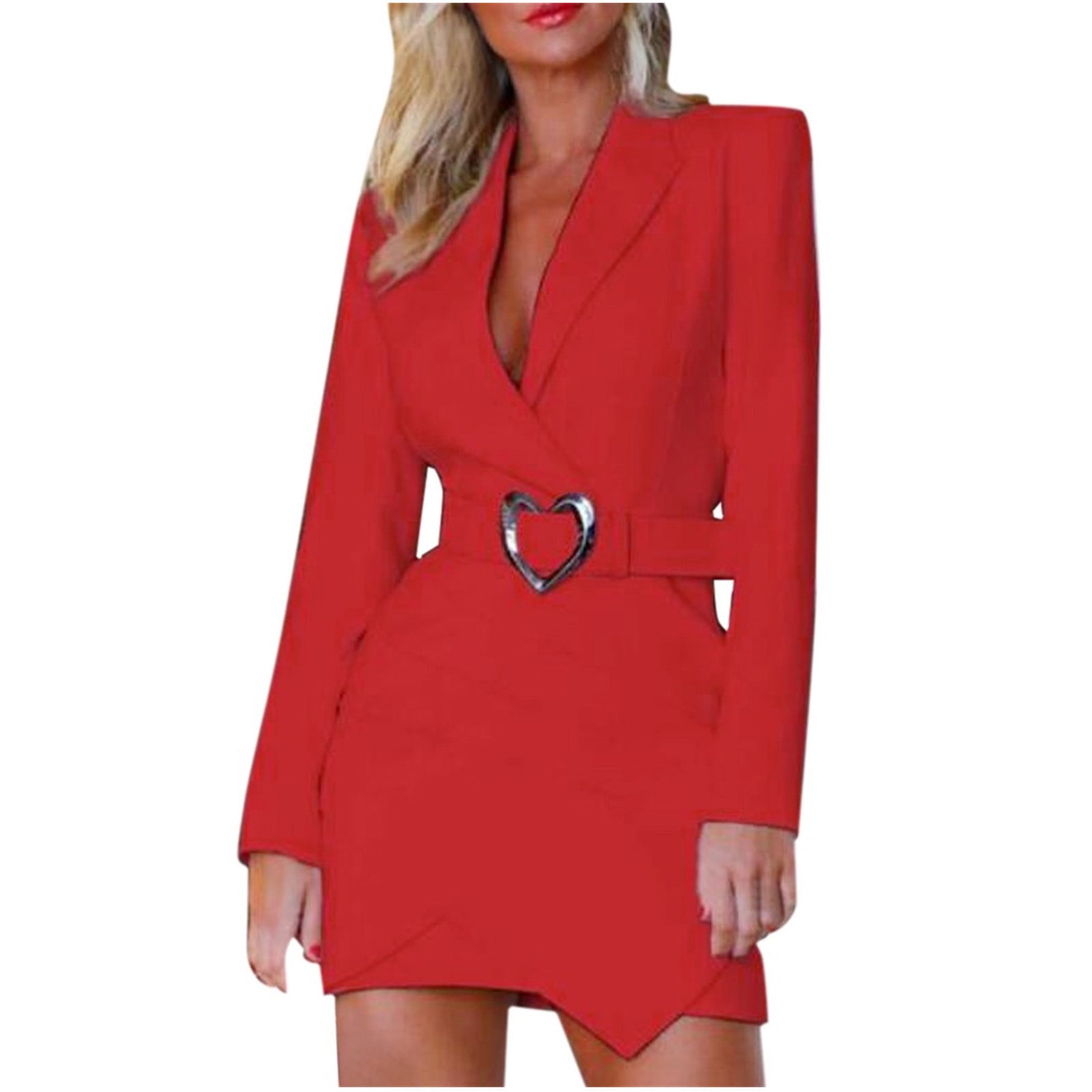 Hfyihgf Ladies Bodycon Blazer Dress Women Slim Fit Long Sleeve Notch ...