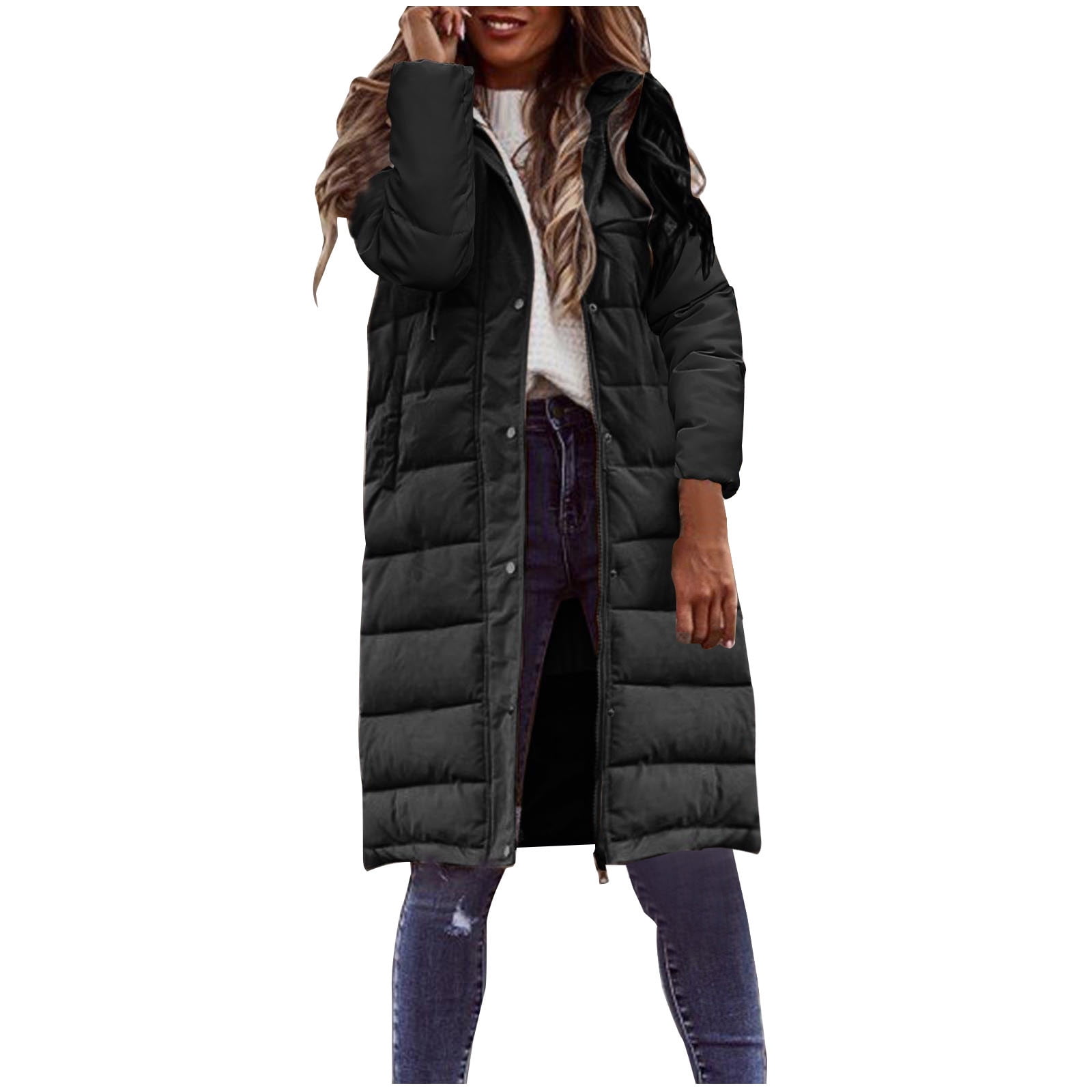 Hfyihgf Long Hooded Sherpa Lined Lined Parka Jackets for Women Winter ...