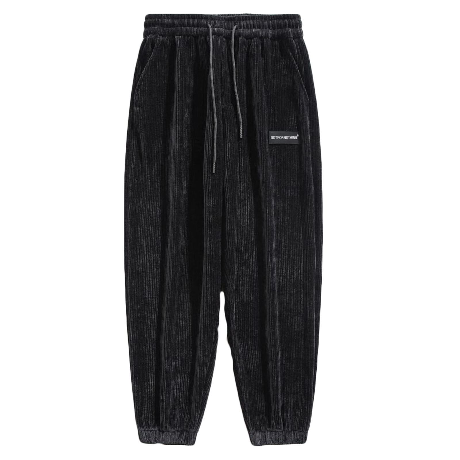 Hfyihgf Men's Athletic Corduroy Jogger Track Pants Drawstring Elastic ...