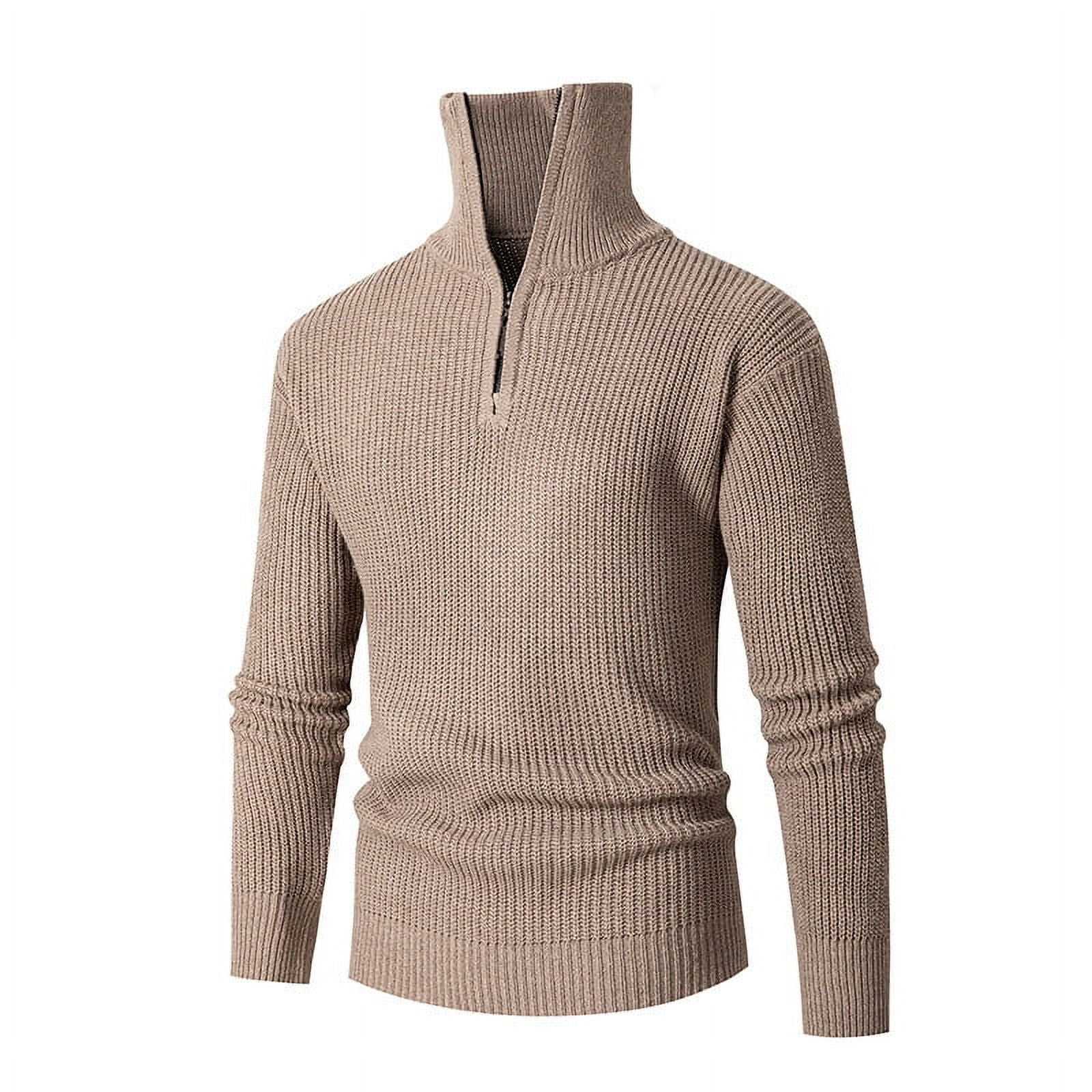 Hfyihgf Mens Quarter Zip Sweaters Slim Fit Lightweight Knitted Casual