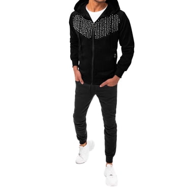 Ma Croix Mens Athletic Two Tone Striped Tracksuit Set Jogger Oversized ...
