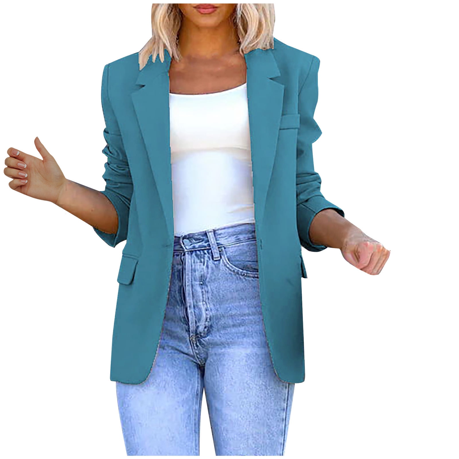 Hfyihgf Women's Casual Blazers Long Sleeve Open Front Business Work ...