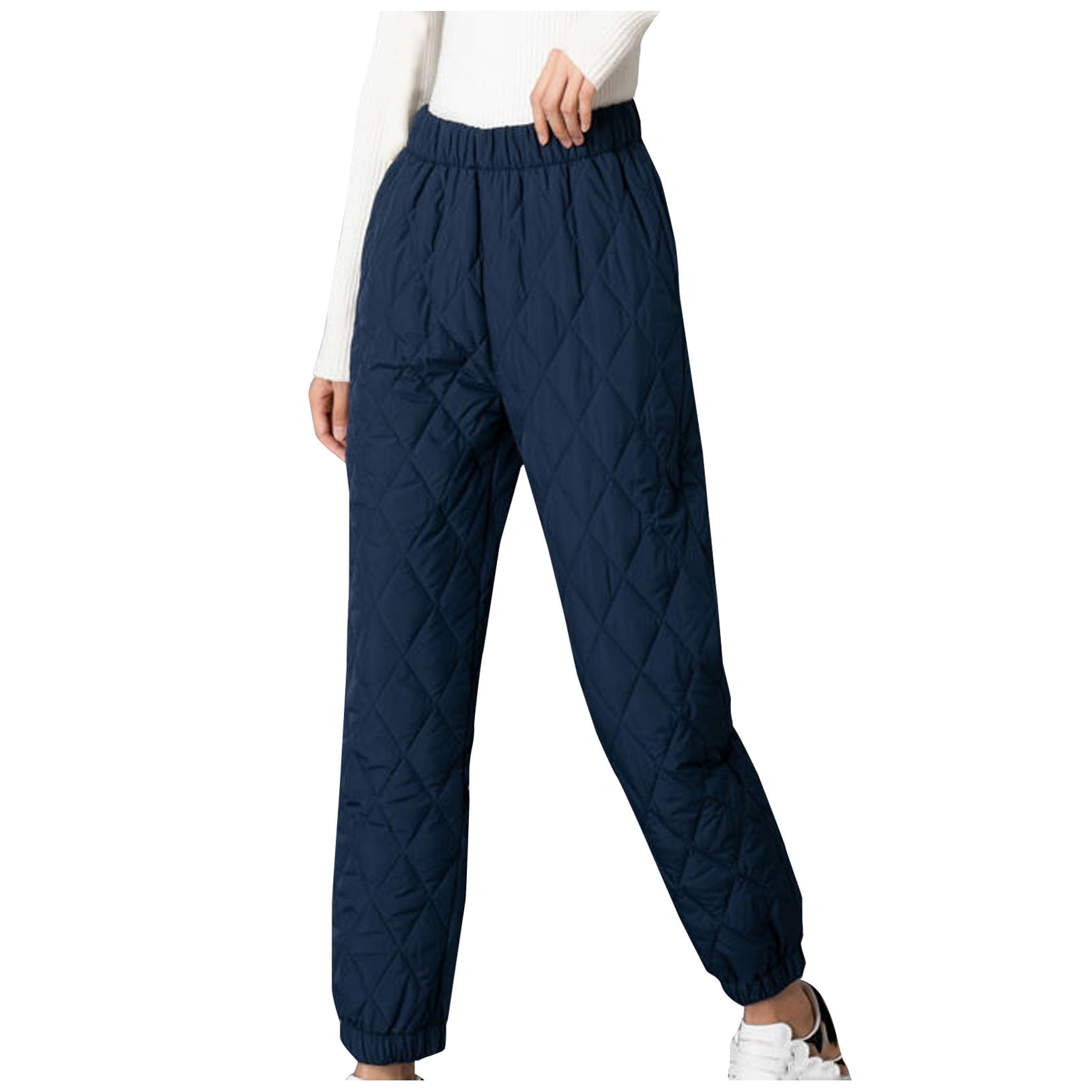 Hfyihgf Women's Lightweight Puffy Pants Puffer Quilted Ski Insulation ...