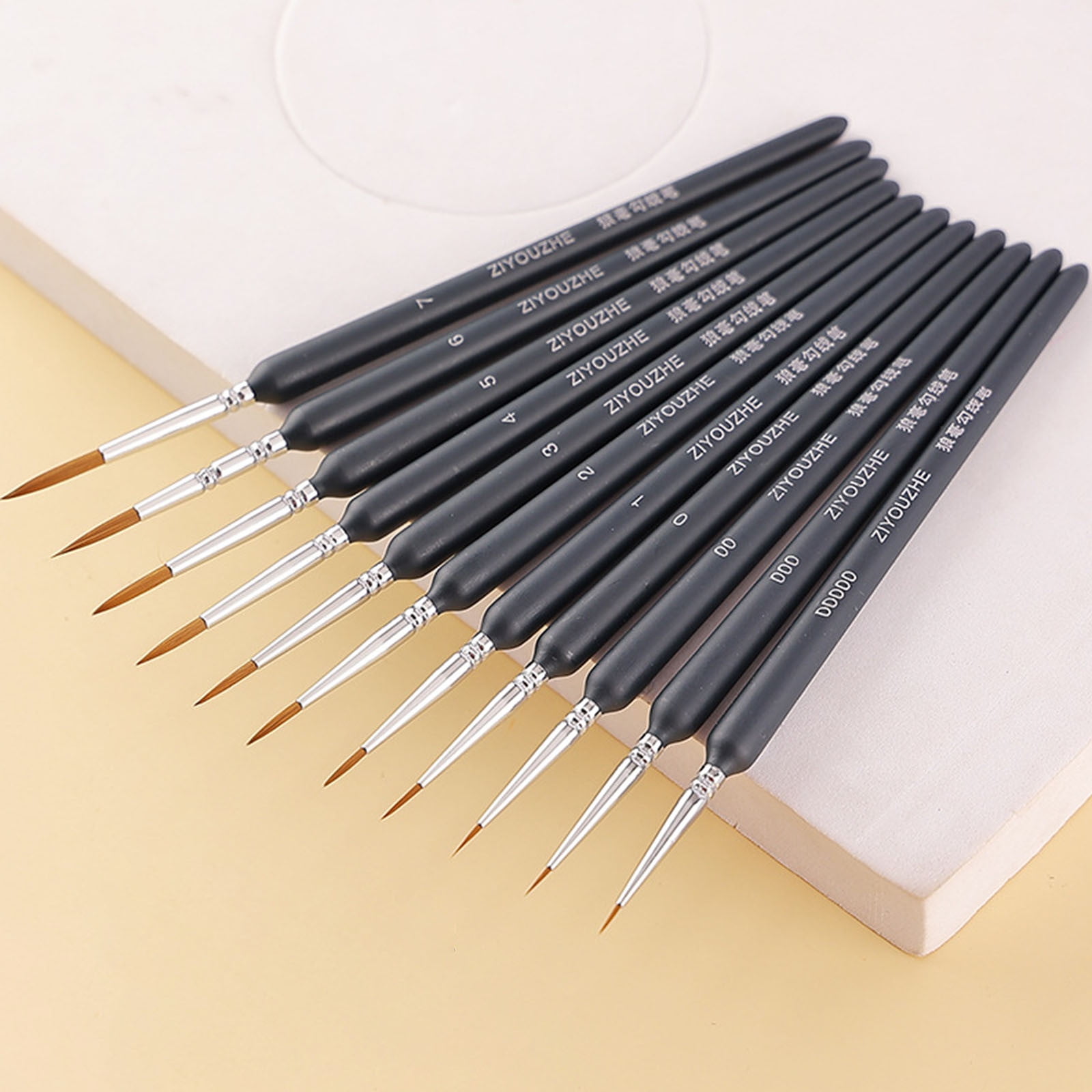 Hgallory 11 PCS Wolf Hair Scrolling Script Pinstriping Brushes, Pinstriping Brush Set for ...