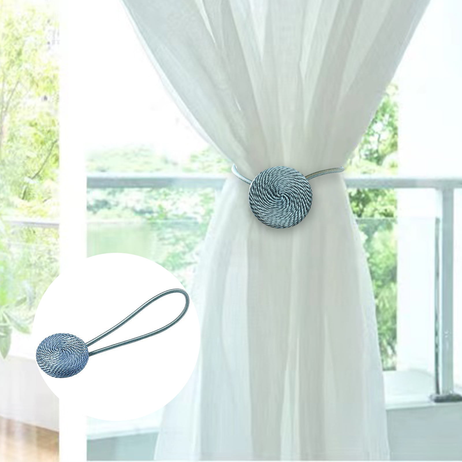 Hgallory 1PC No-Punching Magnet Curtain Tiebacks for Drapes, Modern ...