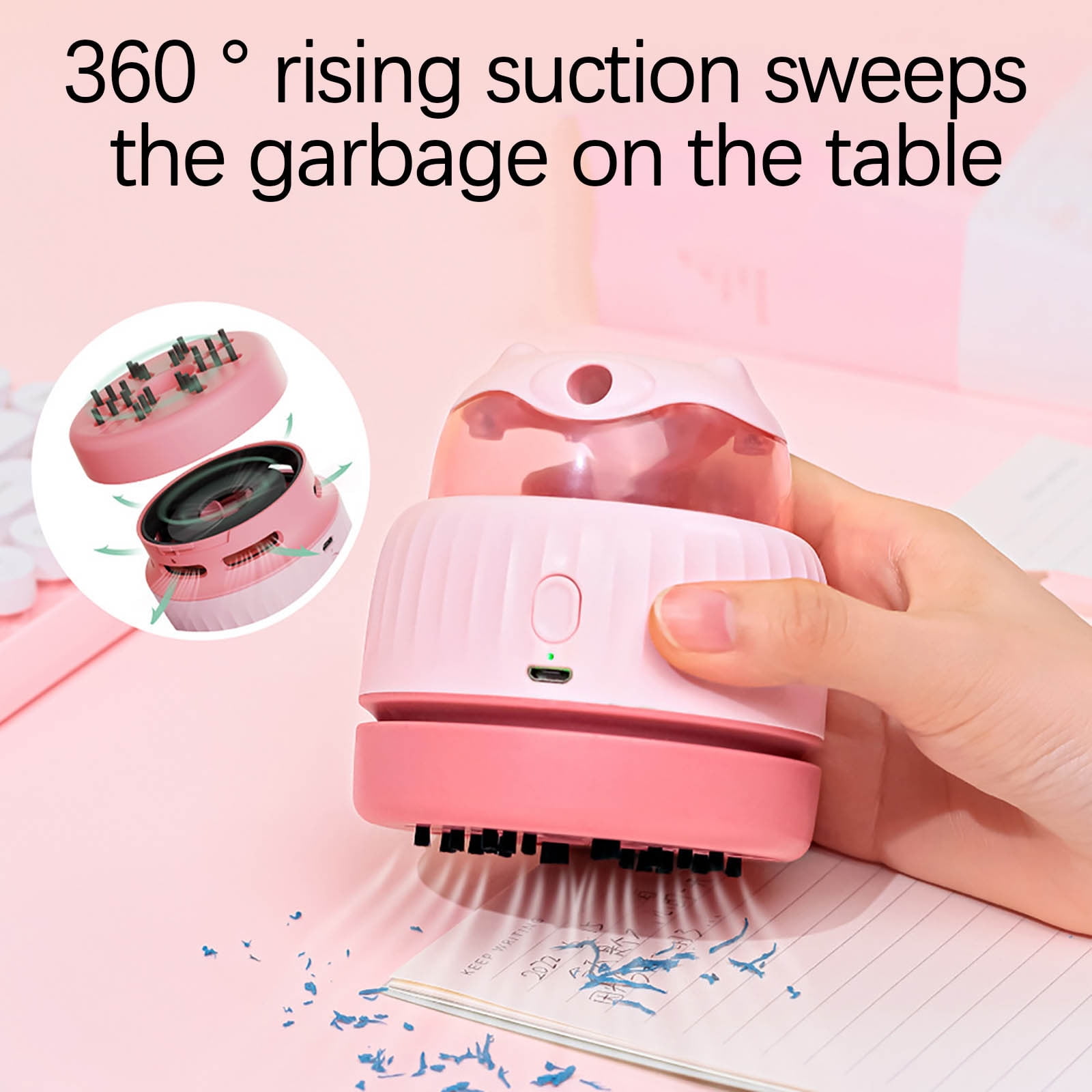 PureCasa 2-in-1 Pencil Sharpener Desktop Vacuum Cleaner, Portable ...