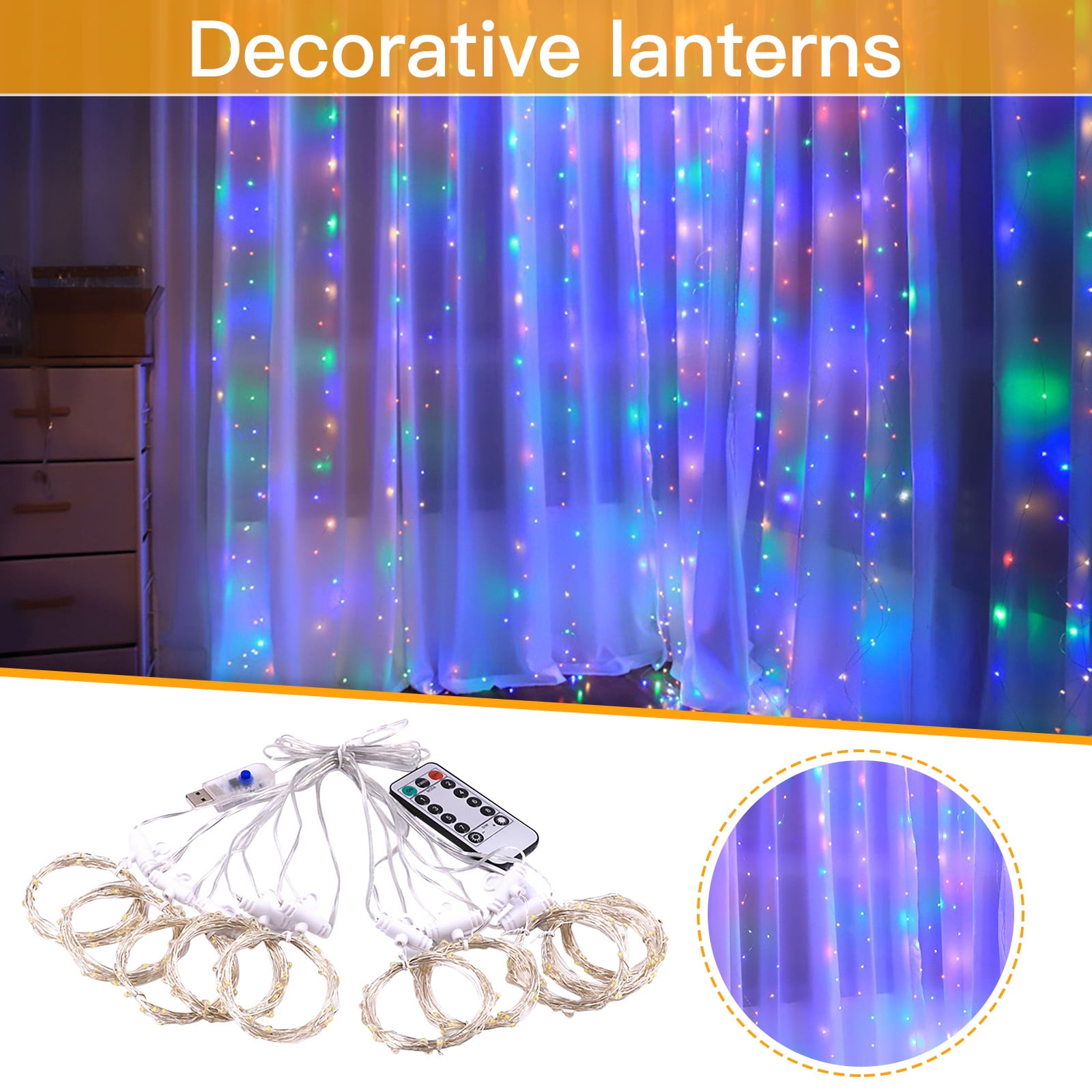 Hgallory 300 LED Light Strip for Rooms, 9.8'x6.6' 8-Modes USB Port ...