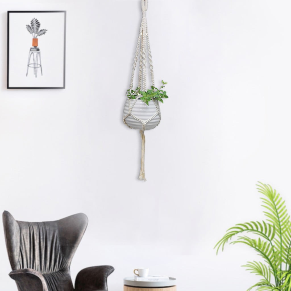 PureCasa 39.4" Macrame Cotton Plant Hangers Rope 1 Pack, Hanging Basket ...