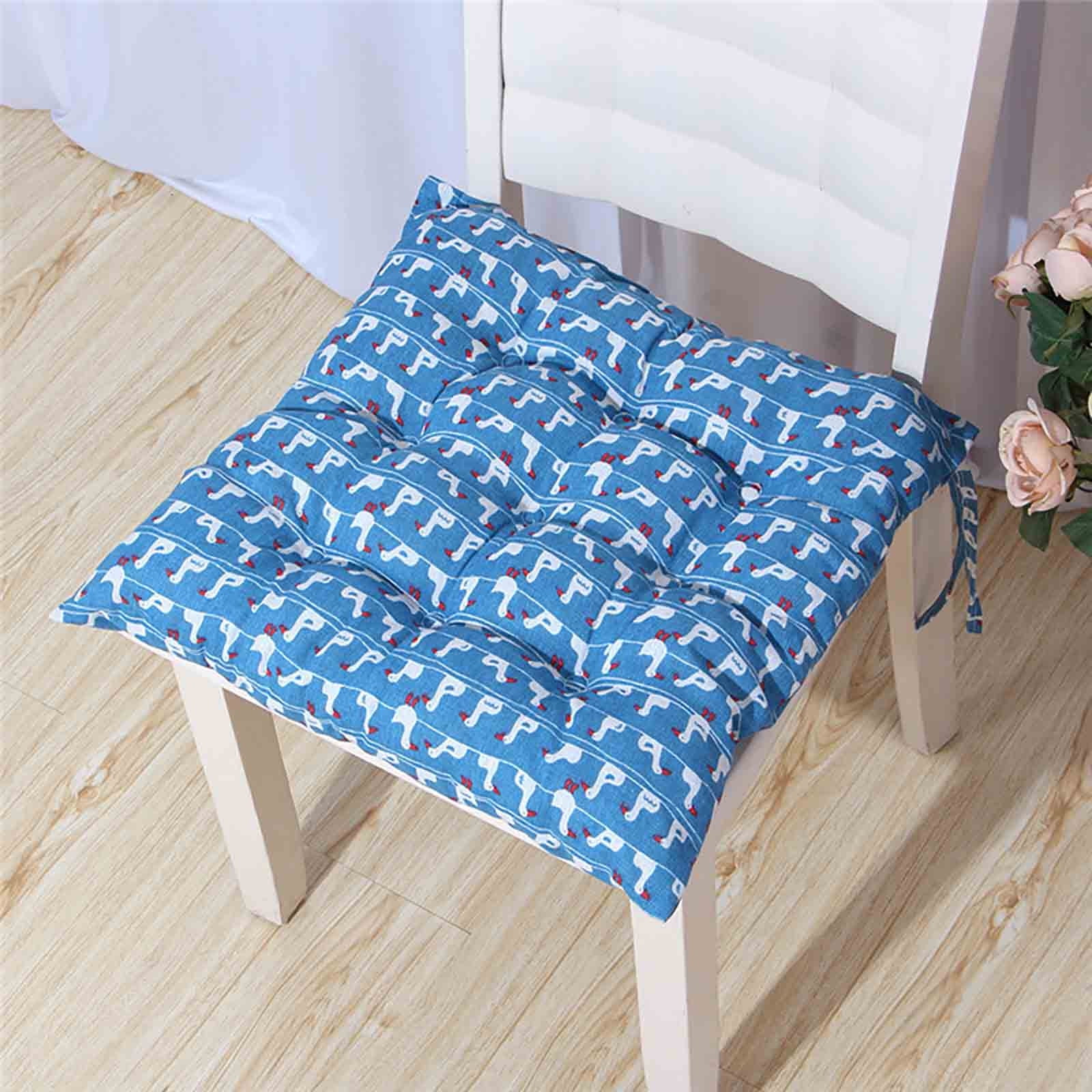 Hgallory Blue Printed Seat Cushion, 18"x18" Square Cotton Thick Chair ...