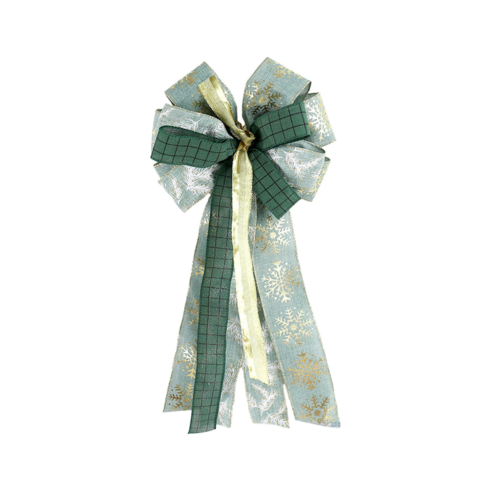 PureCasa Christmas Tree Topper Bow with Glitter Satin Mesh Streamer and ...